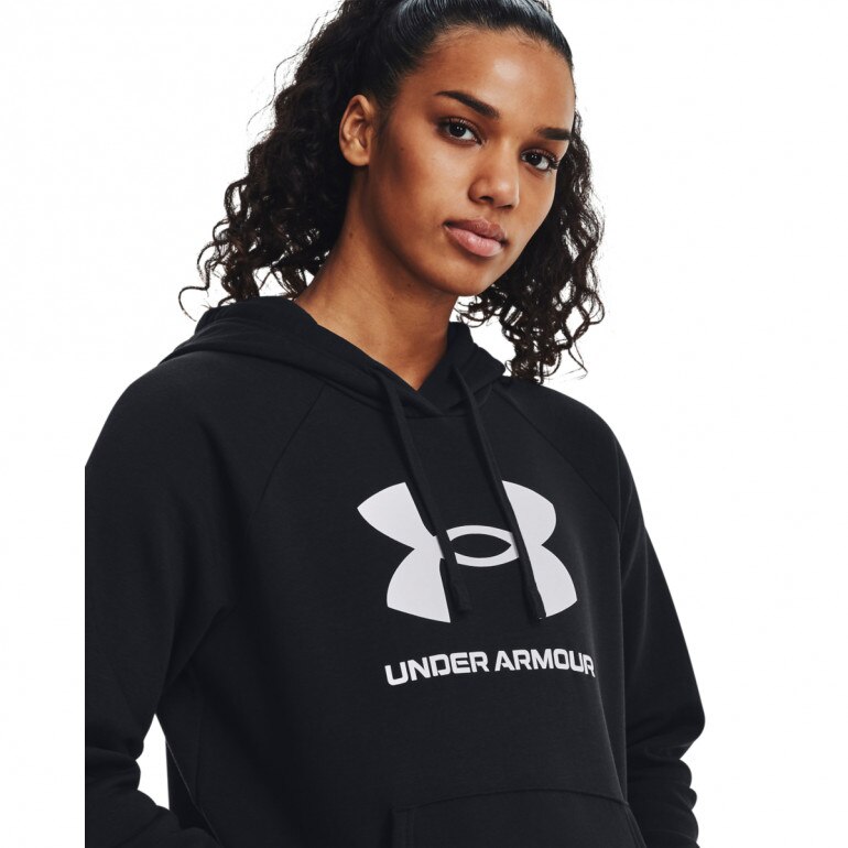 Damska bluza dresowa nierozpinana z kapturem Under Armour UA Rival Fleece Big Logo Hdy - czarna ...