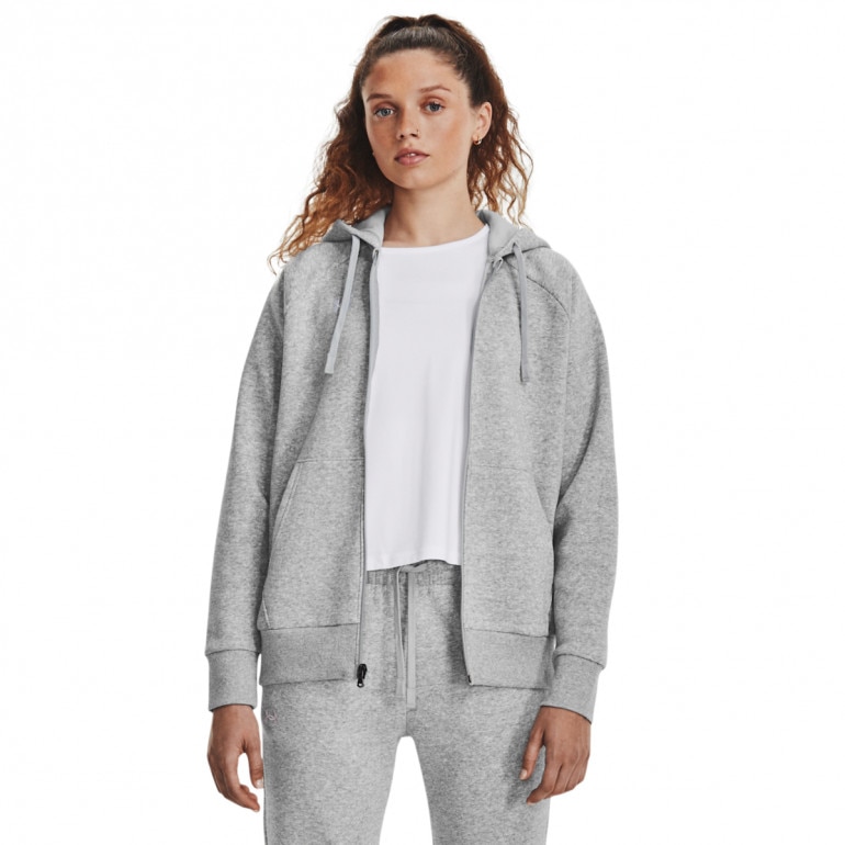 Damska bluza dresowa rozpinana z kapturem Under Armour UA Rival Fleece FZ Hoodie - szara ...