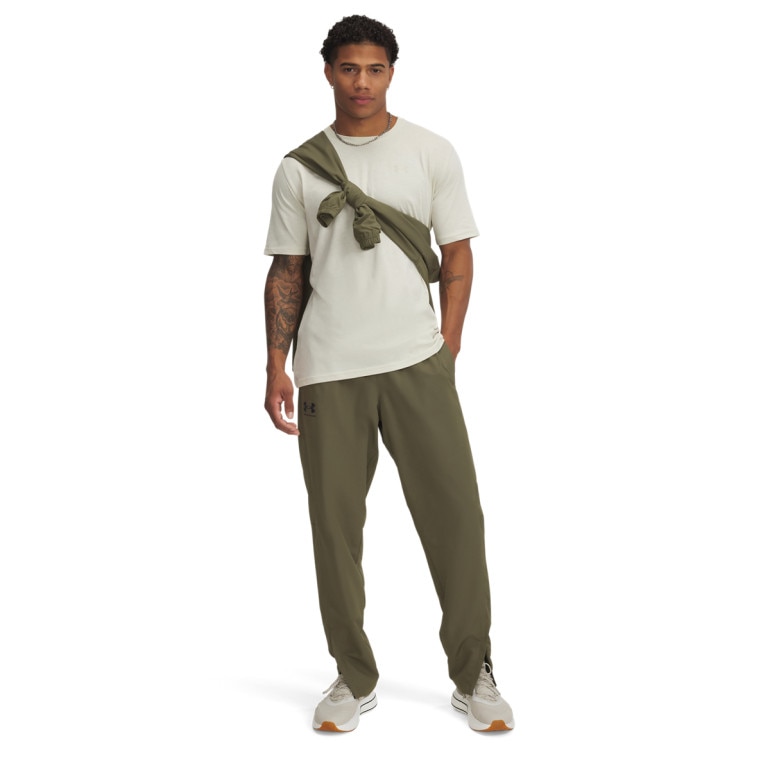 Męskie spodnie casual tkaninowe Under Armour UA Rival Woven Windbreaker Pant - khaki ...
